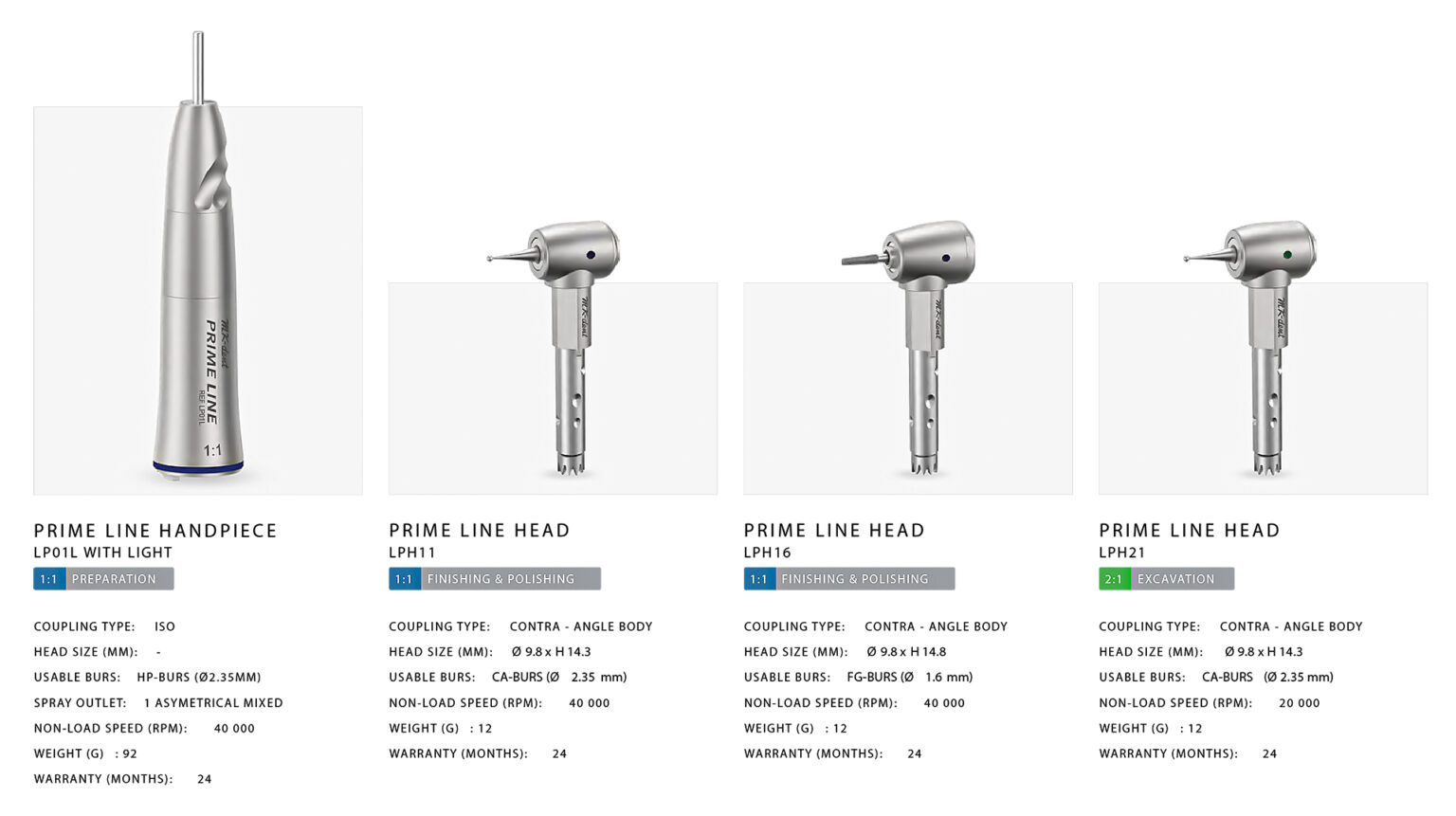 MK-DENT HANDPIECES PRIME LINE CONTRA-ANGLES - Dental Vision
